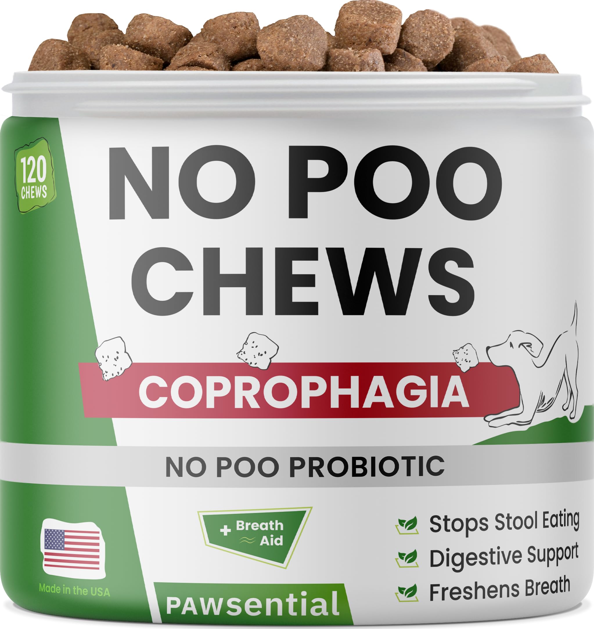 Pawsential Good Poop for Dogs - Anal Gland Support + Stool Solidifier Fiber Supplement - Digestive Support - Stool Quality and Consistency - 100ct