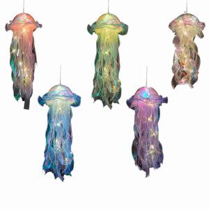 jellyfish hanging decor,party decorations, set of 5,under the sea party decorations,jellyfish kit for under the sea little mermaid party decoration rps-ind