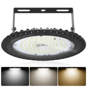 100w ufo led high bay light lamp warehouse industrial light 11000 lumen 3-color ip65 waterproof warehouse led lights commercial bay lighting for garage factory workshop gym