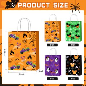 GPWXYYY 16Pcs Mouse Halloween Decorations, 4 Styles Mouse Themed Halloween Party Favors Bags with Handles for Halloween Party Goodie Bags for Halloween Party Supplies