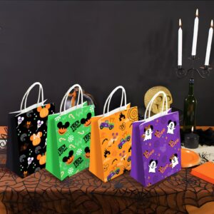 GPWXYYY 16Pcs Mouse Halloween Decorations, 4 Styles Mouse Themed Halloween Party Favors Bags with Handles for Halloween Party Goodie Bags for Halloween Party Supplies