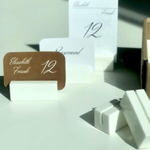 SET OF 20 UNITS - Ceramic Price & Card Holder. Ideal for Shops, Bakeries, Jewelry Stores & Weddings/Events. Elegance and Durability