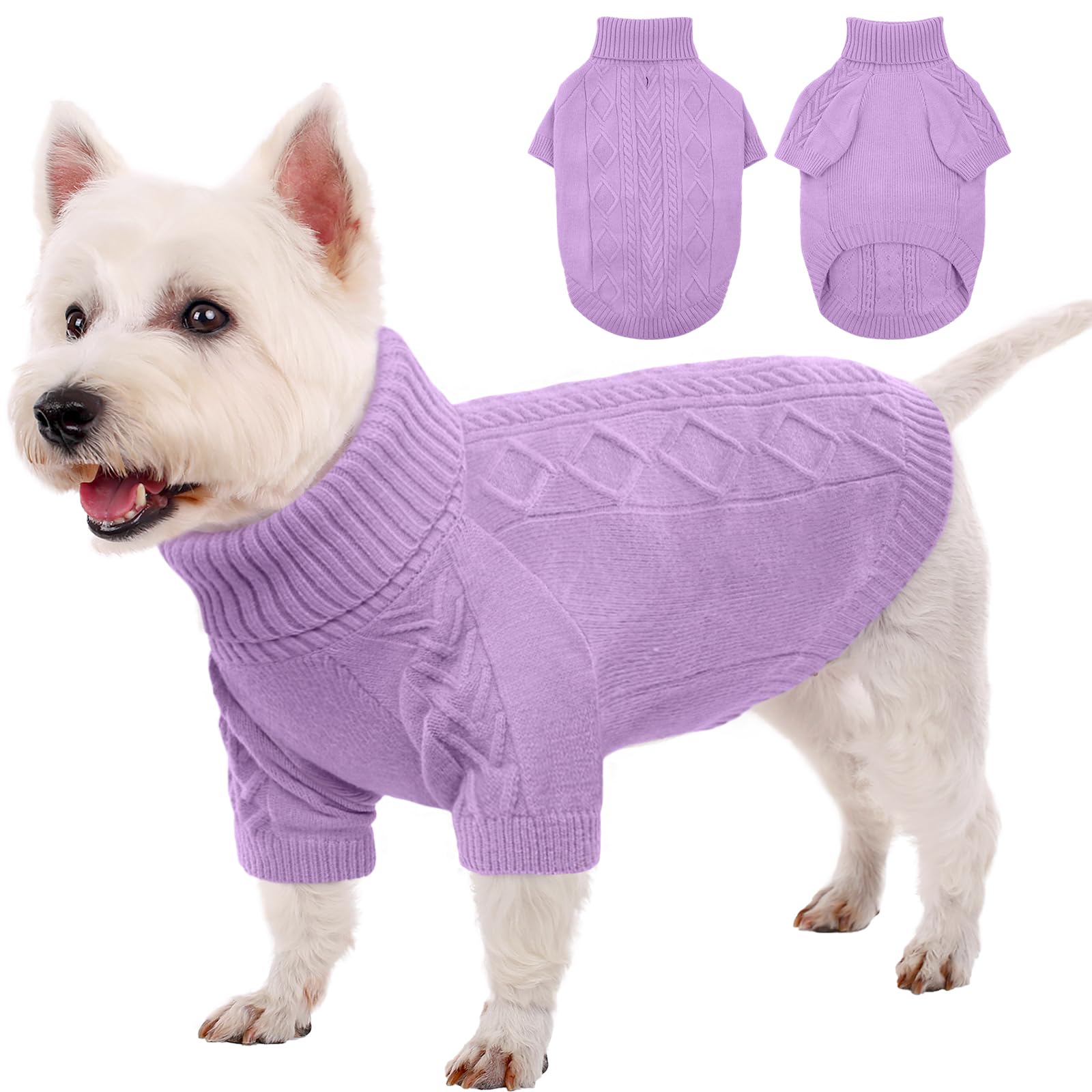 Kuoser Small Dog Sweater, Dog Sweaters for Small Dogs, Winter Dog Clothes for Small Dogs Boy Girl, Christmas Thanksgiving Dog Knitswear Puppy Sweater for Yorkie, Bichon Frise, Shih Tzu