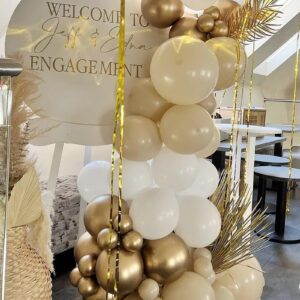 Sand White Gold Balloon Arch Garland Kit 168Pack Beige White Gold Balloons for Wedding Bridal Baby Shower Birthday Decorations Neutral Party Supplies