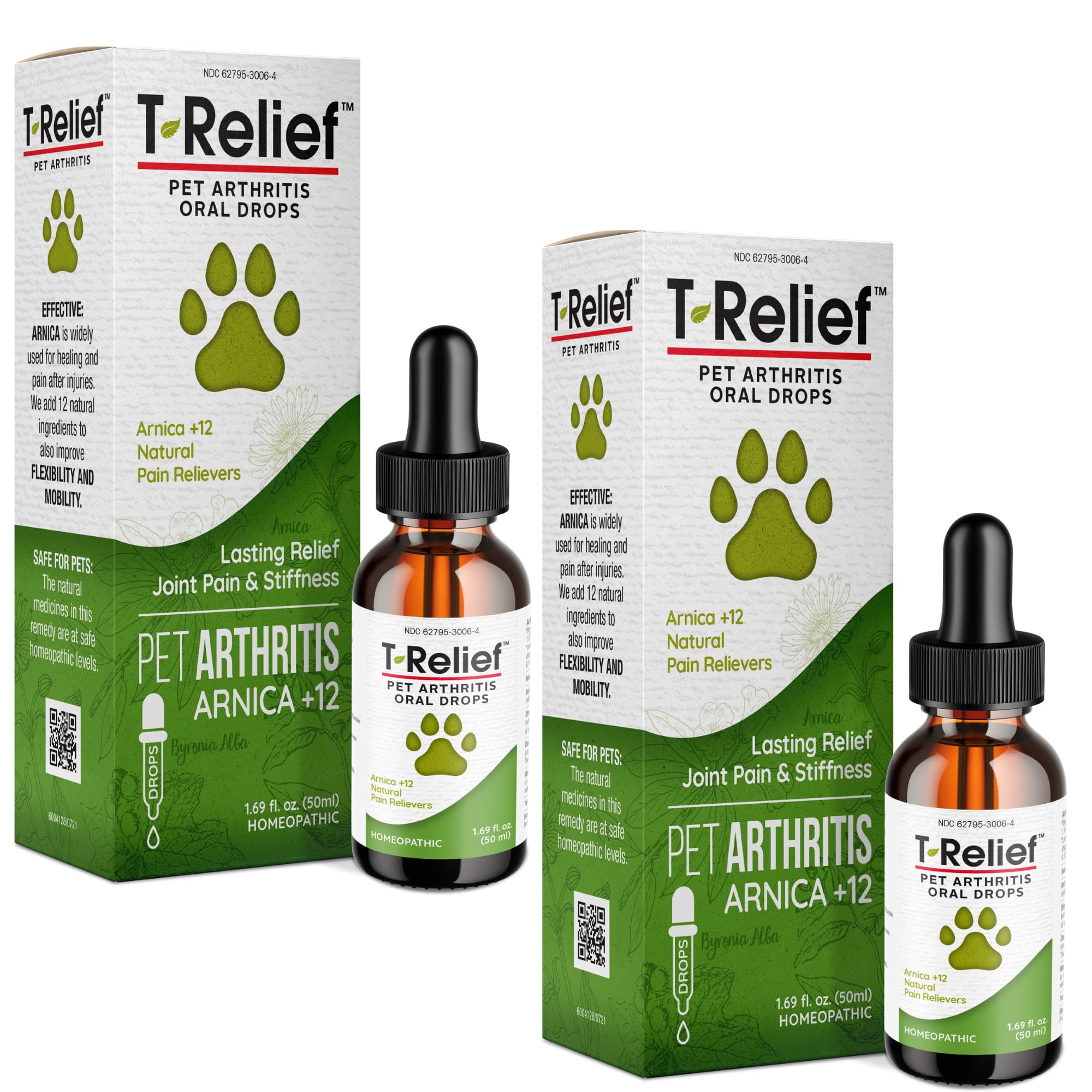 MediNatura T-Relief Pet Arthritis Pain Relief Arnica +12 Powerful Natural Medicines Help Reduce Hip & Joint Pain Soreness & Stiffness Fast-Acting Soother for Dog & Cat - 1.69 oz (2 Pack)