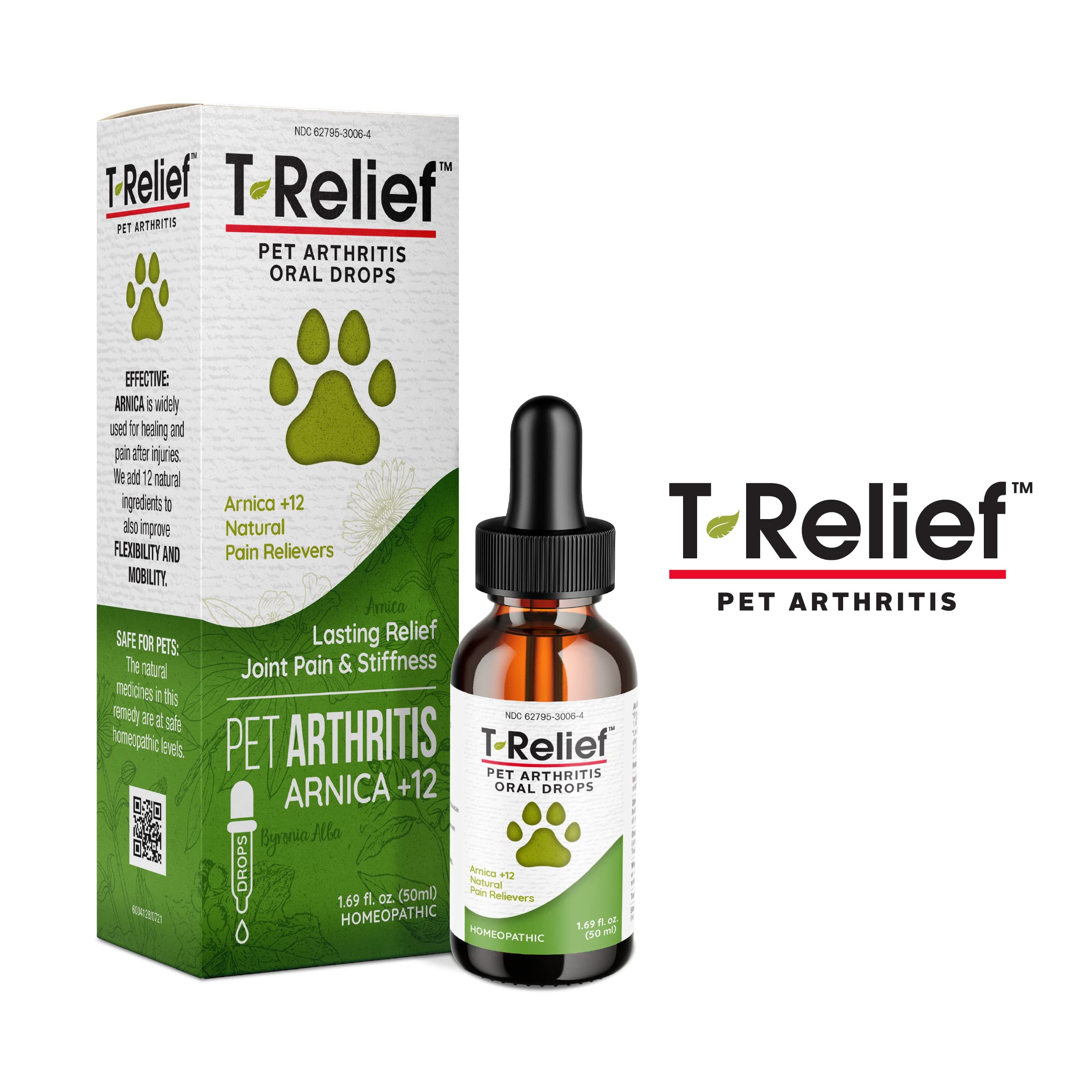 MediNatura T-Relief Pet Arthritis Pain Relief Arnica +12 Powerful Natural Medicines Help Reduce Hip & Joint Pain Soreness & Stiffness Fast-Acting Soother for Dog & Cat - 1.69 oz (2 Pack)