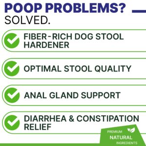 Pawsential Good Poop for Dogs - Anal Gland Support + Stool Solidifier Fiber Supplement - Digestive Support - Stool Quality and Consistency - 100ct