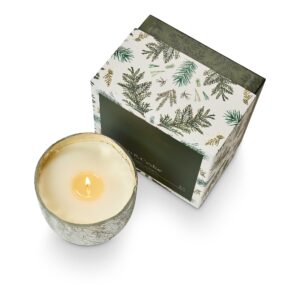 ILLUME Large Boxed Crackle Glass Candle, Balsam & Cedar