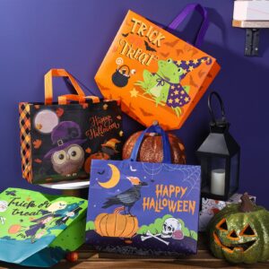 Loveinside Halloween Medium Recycled Gifts Bags with Handles, Reusable Halloween Party Gift Bag, Shopping Bag - 13" x 5" x 10", 12 Pcs