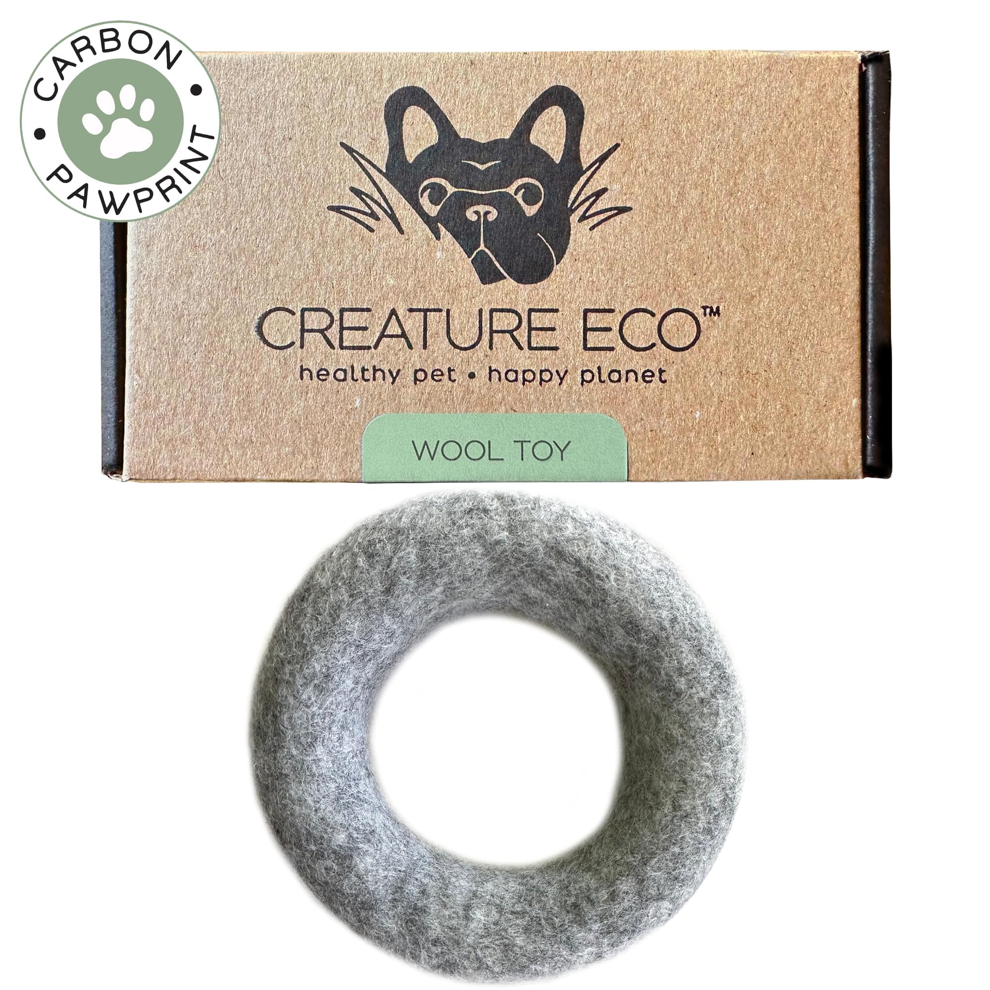 Creature ECO Organic Wool Ring Dog Toys for Moderate Chewers - Eco-Friendly Puppy Toys for Interactive Play - Natural Non Toxic Fetch Toy, Safe for Your Pet & The Planet - 1 Pack