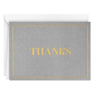 hallmark bulk thank you cards, 100 blank notes with envelopes for weddings, graduation, small business (gold and gray)