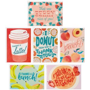 hallmark thank you notes, food puns (36 blank cards with envelopes) donut, latte, brunch