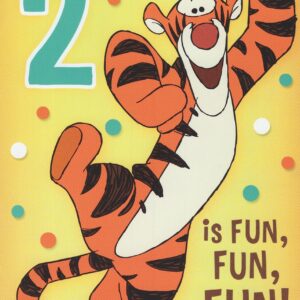 Winnie the Pooh Happy 2nd Second Birthday Card (Age 2) Featuring Tigger - Turning 2 is Fun, Fun, Fun! A Bouncy-Fun Birthday's Just Waiting for You! Have a TWO-RIFFIC Happy Birthday!