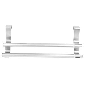 Mxzzand Bathroom Towel Bar Telescopic Towel Holder Rack Sturdy Steel Double Layers Stainless Steel Telescopic Towel Rack Hanger Bathroom Kitchen