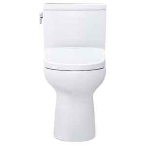 TOTO WASHLET+ Drake II 1G Two-Piece Elongated 1.0 GPF Toilet with Auto Flush WASHLET+ S7 Contemporary Bidet Seat, Cotton White - MW4544726CUFGA#01