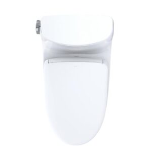 TOTO WASHLET+ Carlyle II One-Piece Elongated 1.28 GPF Toilet with Auto Flush WASHLET+ S7A Contemporary Bidet Seat, Cotton White - MW6144736CEFGA#01