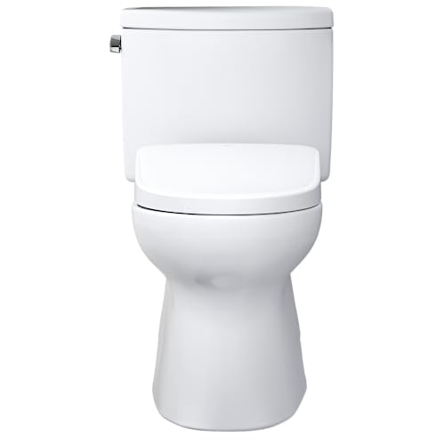 TOTO WASHLET+ Vespin II Two-Piece Elongated 1.28 GPF Toilet and WASHLET+ S7A Contemporary Bidet Seat, Cotton White - MW4744736CEFG#01