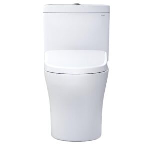 TOTO WASHLET+ Aquia IV Two-Piece Elongated Dual Flush 1.28 and 0.9 GPF Toilet and with Auto Flush S7A Contemporary Bidet Seat, Cotton White - MW4464736CEMGNA#01