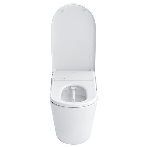 TOTO® Neorest® LS Dual Flush 1.0 or 0.8 GF Integrated Bidet Toilet, Cotton White with Silver Trim - MS8732CUMFG#01S