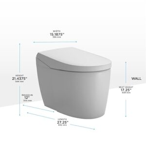 TOTO NEOREST® AS Dual Flush 1.0 or 0.8 GPF Toilet with Intergeated Bidet Seat and EWATER+, Cotton White - MS8551CUMFG#01