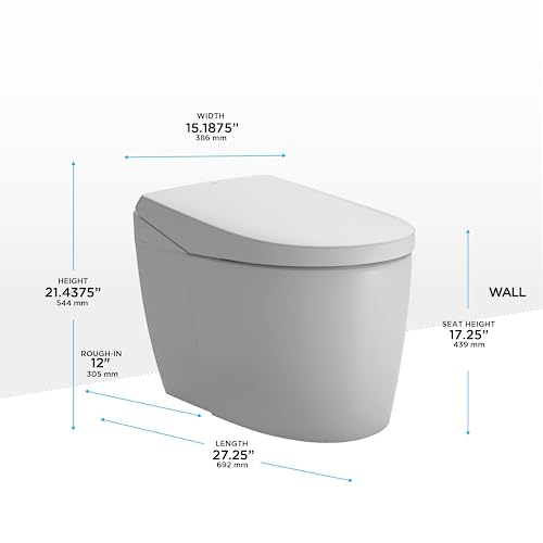 TOTO NEOREST® AS Dual Flush 1.0 or 0.8 GPF Toilet with Intergeated Bidet Seat and EWATER+, Cotton White - MS8551CUMFG#01