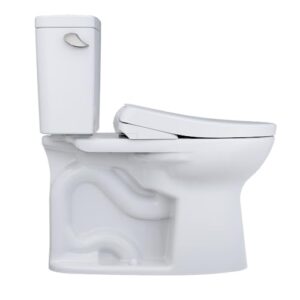 TOTO Drake WASHLET+ Two-Piece Elongated 1.6 GPF Universal Height TORNADO FLUSH Toilet with S7 Contemporary Bidet Seat, 10 Inch Rough-In, Cotton White - MW7764726CSFG.10#01