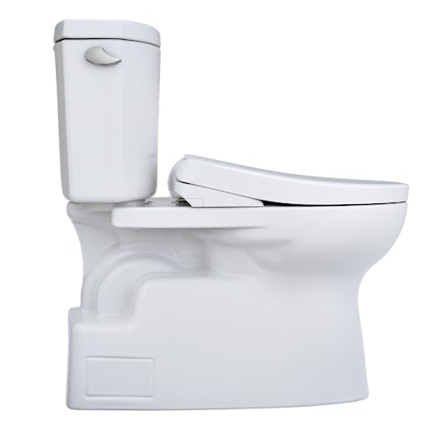 TOTO WASHLET+ Vespin II Two-Piece Elongated 1.28 GPF Toilet and WASHLET+ S7A Contemporary Bidet Seat, Cotton White - MW4744736CEFG#01