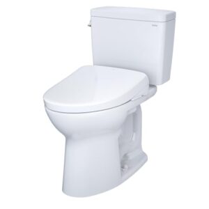 TOTO Drake WASHLET+ Two-Piece Elongated 1.6 GPF TORNADO FLUSH Toilet and S7 Contemporary Bidet Seat with Auto Flush, Cotton White - MW7764726CSGA#01