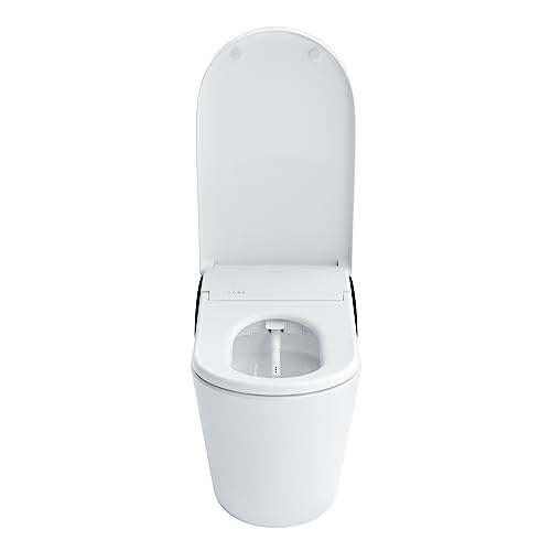 TOTO® Neorest® LS Dual Flush 1.0 or 0.8 GF Integrated Bidet Toilet, Cotton White with Black Trim - MS8732CUMFG#01B