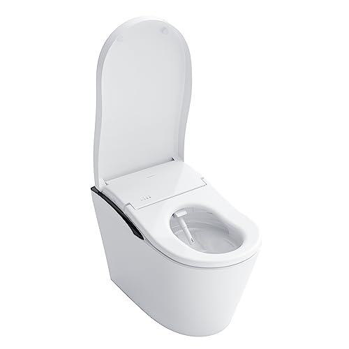 TOTO® Neorest® LS Dual Flush 1.0 or 0.8 GF Integrated Bidet Toilet, Cotton White with Black Trim - MS8732CUMFG#01B