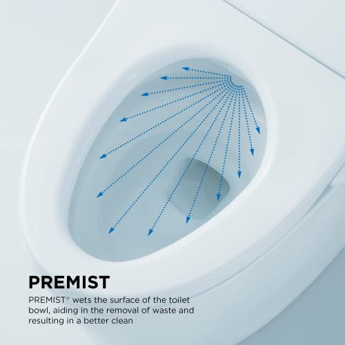 TOTO NEOREST® RS Dual Flush 1.0 or 0.8 GPF Toilet with Intergeated Bidet Seat and EWATER+, Cotton White - MS8341CUMFG#01