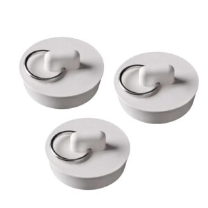 leewoth 3pcs rubber sink stopper set rubber drain stopper universal bathtub drain plug with hanging ring 1-7/8 inch to 2 inch bathroom sink stopper