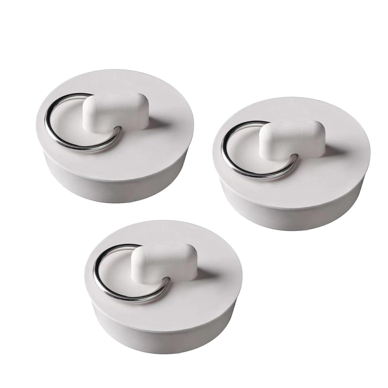 Leewoth 3pcs Rubber Sink Stopper Set Rubber Drain Stopper Universal Bathtub Drain Plug with Hanging Ring 1-7/8 Inch to 2 Inch Bathroom Sink Stopper