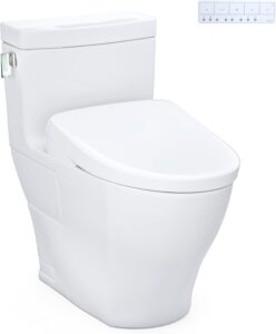 toto® washlet®+ legato® one-piece elongated 1.28 gpf toilet with auto flush s7a contemporary bidet seat, cotton white - mw6244736cefga#01