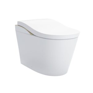 toto neorest ls dual flush 1.0 or 0.8 gf integrated bidet toilet, cotton white with nickel trim - ms8732cumfg#01n