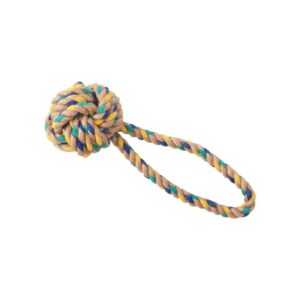 only natural pet hemp and recycled cotton tug & fetch dog toys - interactive tug & chew dog rope toy with loop handle and knot - eco-friendly, engaging & durable hemp braid | loop & knot toy, 3" x 9"