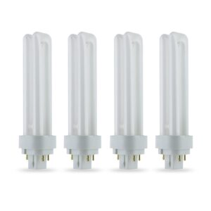 (4 pack) 13 watt double tube, compact fluorescent light bulb, 6500k daylight 4 pin g24q-1, replacement for sylv.ania cf13dd/e/865 and philips - pl-c 13w/865/4p/alto