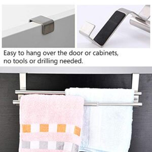 Mxzzand Bathroom Towel Bar Telescopic Towel Holder Rack Sturdy Steel Double Layers Stainless Steel Telescopic Towel Rack Hanger Bathroom Kitchen