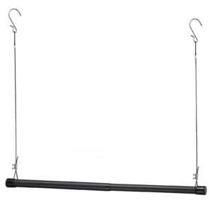 hanging closet rod, length and height adjustable closet hanging organizer,35 inch height space-saving clothes hanging bar,black closet rod extender…