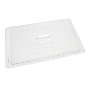 thunder group plpa7000c food pan cover, full size, solid, built-in handle, shatter and scratch resistant, dishwasher safe, polycarbonate, clear, nsf, pack of 12