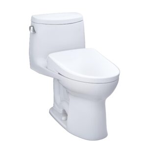 toto® washlet®+ ultramax® ii one-piece elongated 1.28 gpf toilet and washlet®+ s7 contemporary bidet seat, cotton white - mw6044726cefg#01