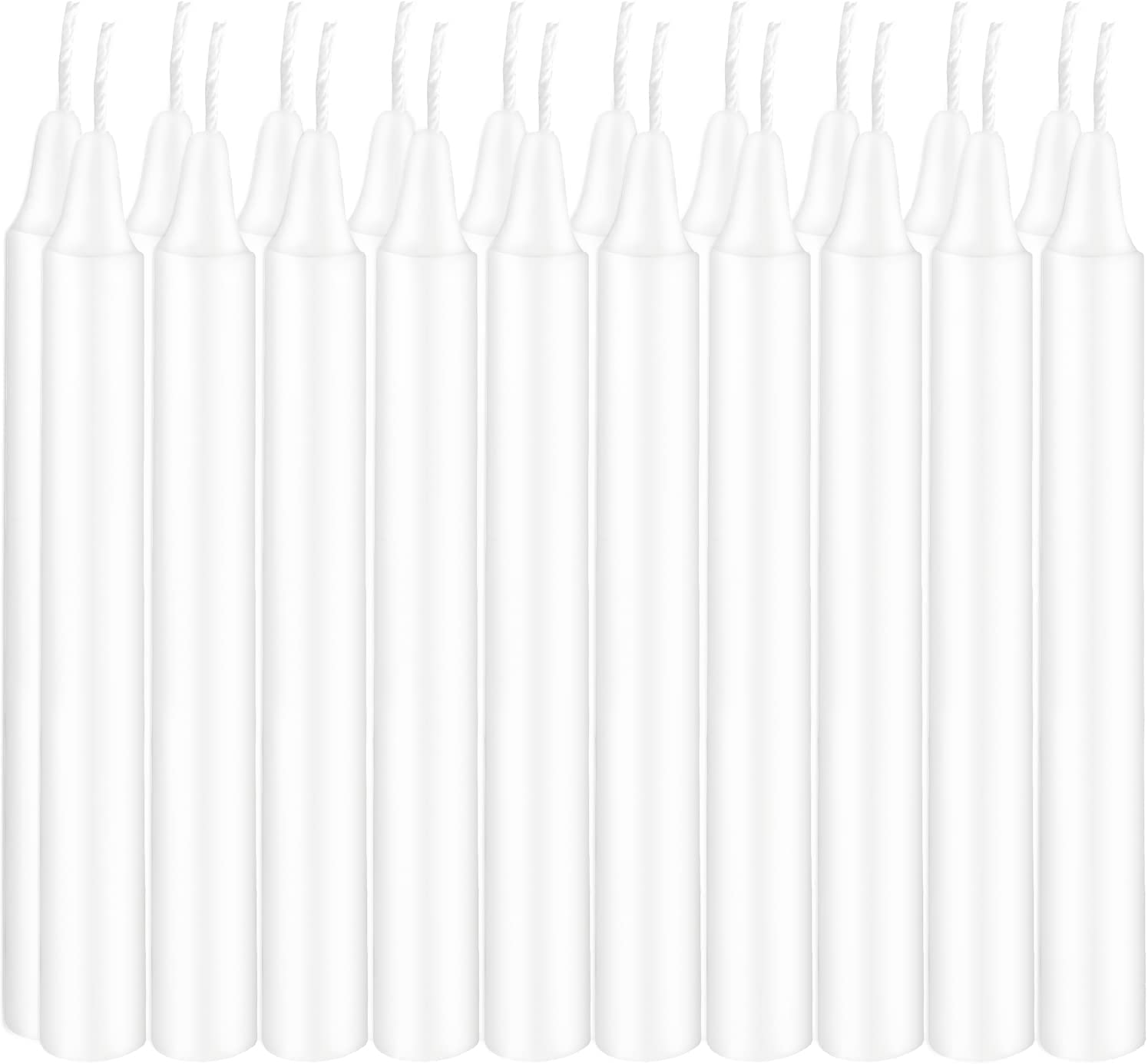 4 Inch White Taper Candle for Home Decor，20 Pack Unscented, Smokeless & Dripless Candle Stick, 1.5 Hour Burning Time for Party, Wedding, Dinner and More