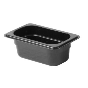 thunder group plpa8192bk food pan, 1/9 size, 2-1/2" deep, shatter and scratch resistant, dishwasher safe, polycarbonate, black, nsf, pack of 12