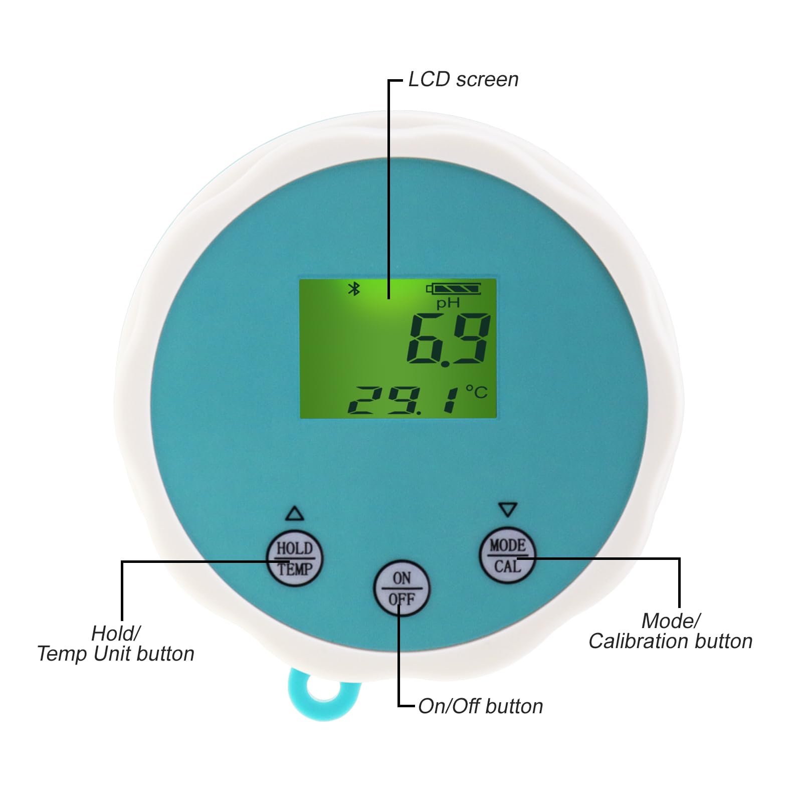 Bluetooth Swimming Pool Water Tester 6-in-1 EC/Salinity/pH/ORP/Temperature/Chlorine Meter, Wireless Floating Smart Pool Monitor Water Tester for Pools, Hot Tubs, & Swim Spas