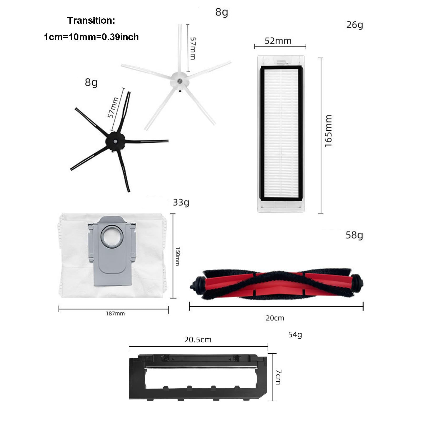 HUAYUWA Vacuum Attachments (4 Pack Dust Bags) Compatible with ROBOROCK Q5 Q5+ Robotic Vacuum Cleaner Replacement Parts Accessories