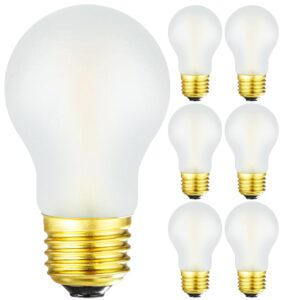 frosted e26 edison bulb a15 light bulb 6w equal 60 watt light bulb dimmable ac120v warm 2700k e26 light bulb for pendant,chandeliers,vanity,wall sconces edison light bulbs 60 watt 600lm 6pack