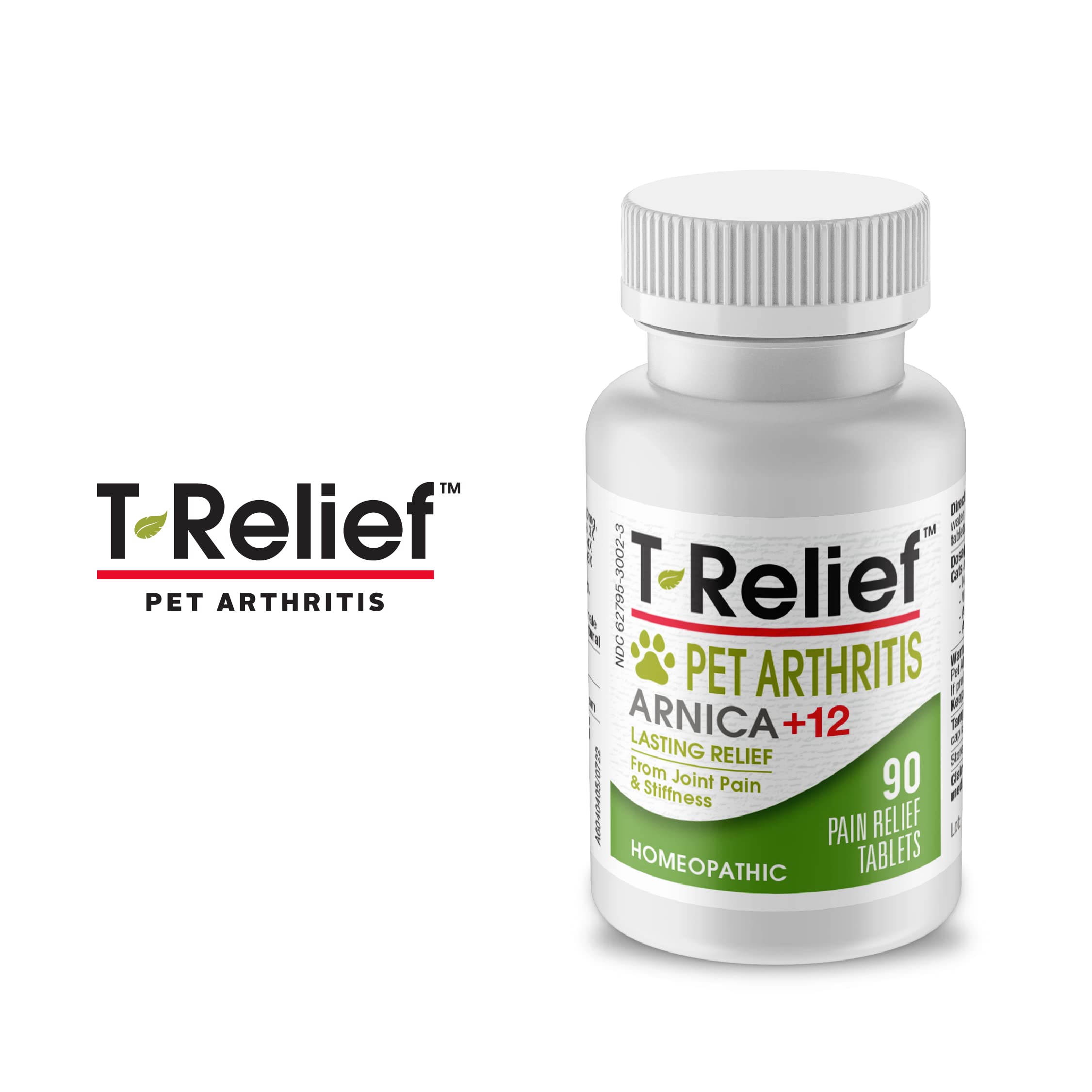 MediNatura T-Relief Pet Arthritis Relief Arnica +12 Powerful Natural Homeopathic Medicines Help Ease Hip & Joint Pain Soreness & Stiffness for Dog & Cat - 90 Tablets (2 Pack)