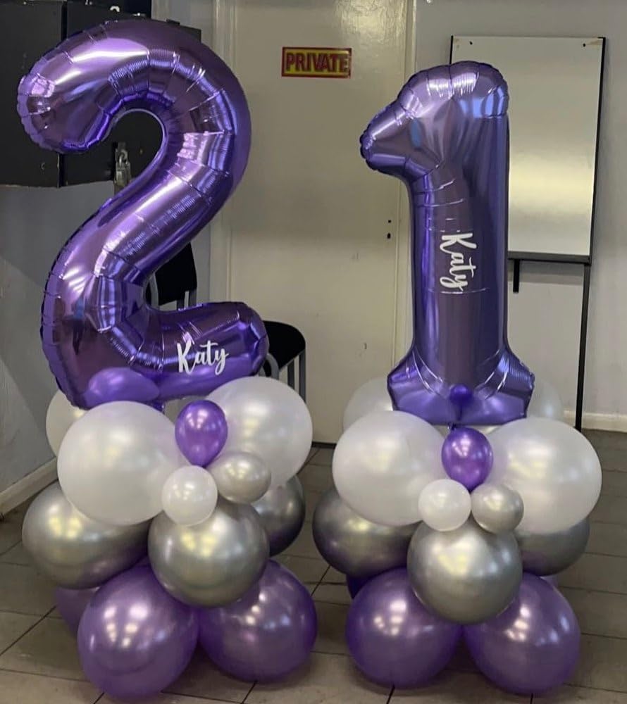 Number 10 Purple Balloons 40 Inch Giant Purple 10 Number Foil Helium Balloons for 10th Purple Birthday Party Supplies 10th Anniversary Events Decorations