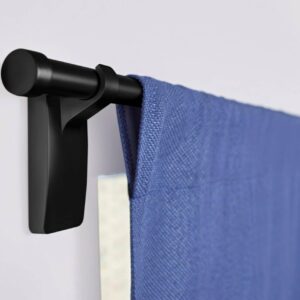 Command 10 lb Matte Black Curtain Rod Hooks, 2 Hooks and 4 Command Strips, Damage Free Curtain Hooks for Hanging Curtain Rods with Adhesive Strips, No Drilling Christmas Decorations