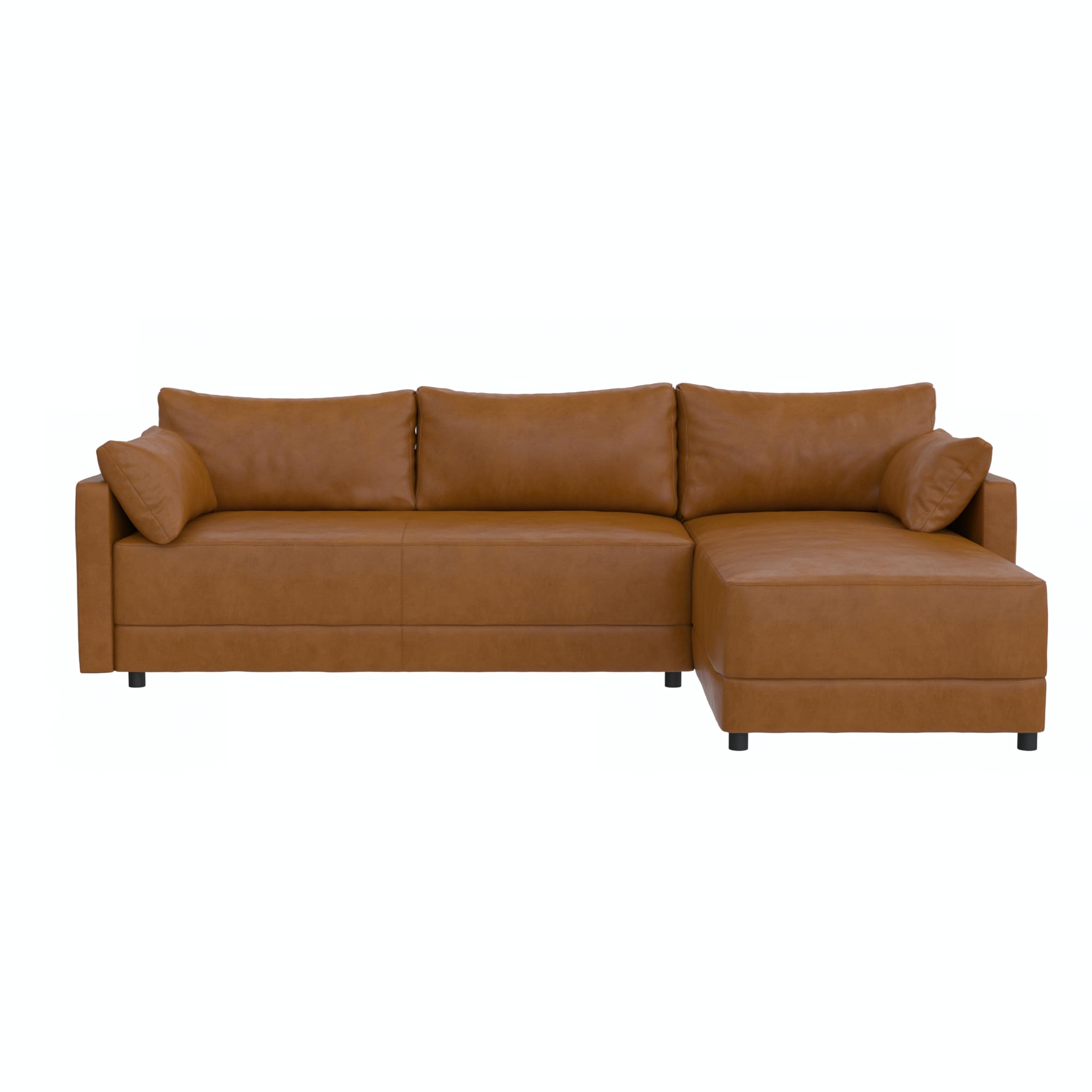 Dorel Living Kindra Deep Seat Sectional Sofa with Reversible Chaise​, Camel